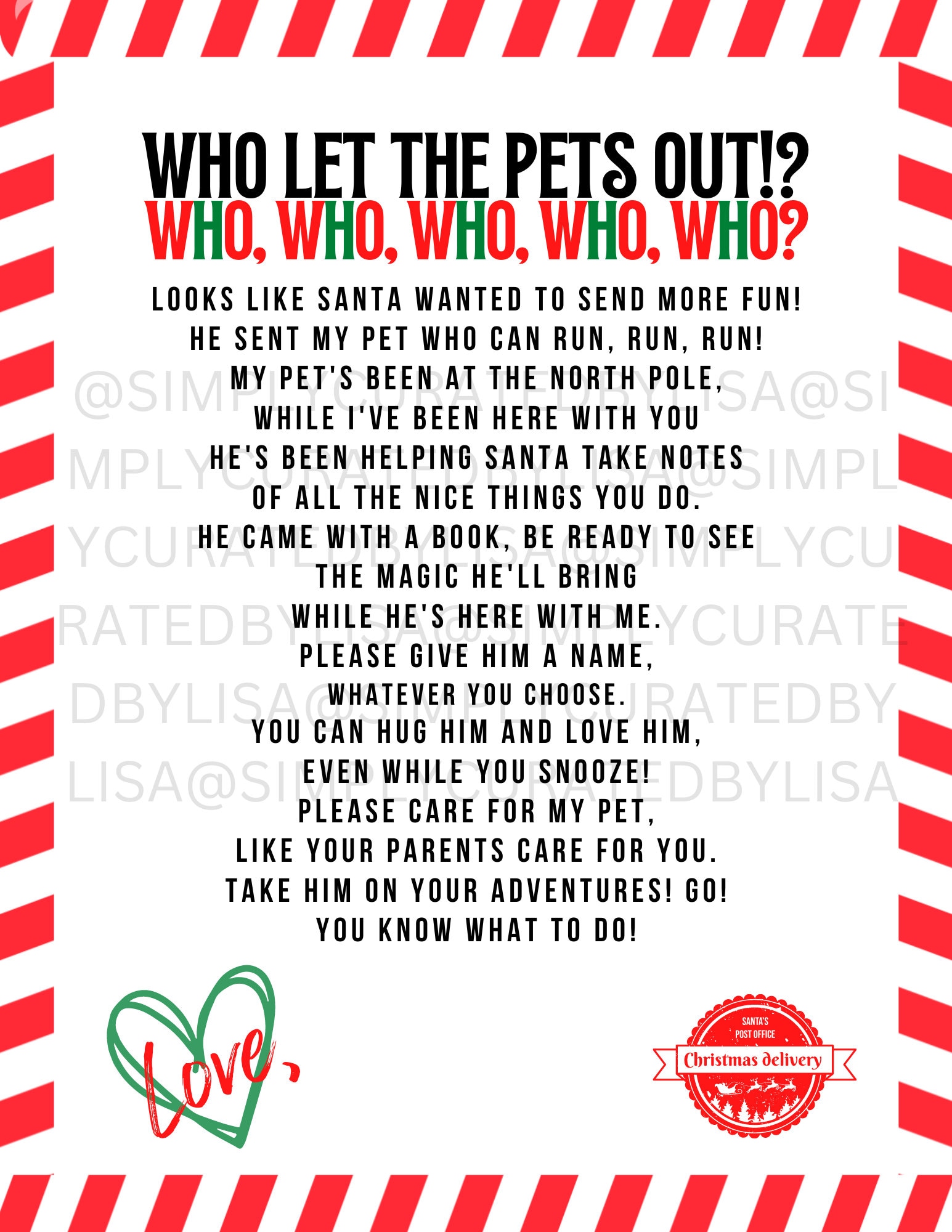Pet Welcome Letter | Elf | Elf Games | Printable Instant Digital ...