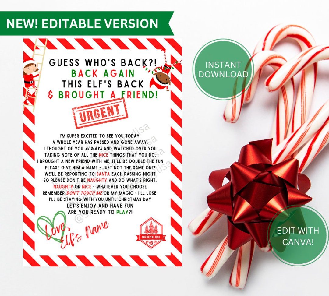 NEW! Editable ELF Name | New Girl/boy Elf File Included| Elf Welcome ...