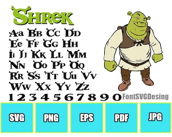 Shrek alphabet svg | Etsy