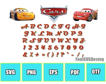 cars font otf car font ttf cars font svg disney elegant car font ...