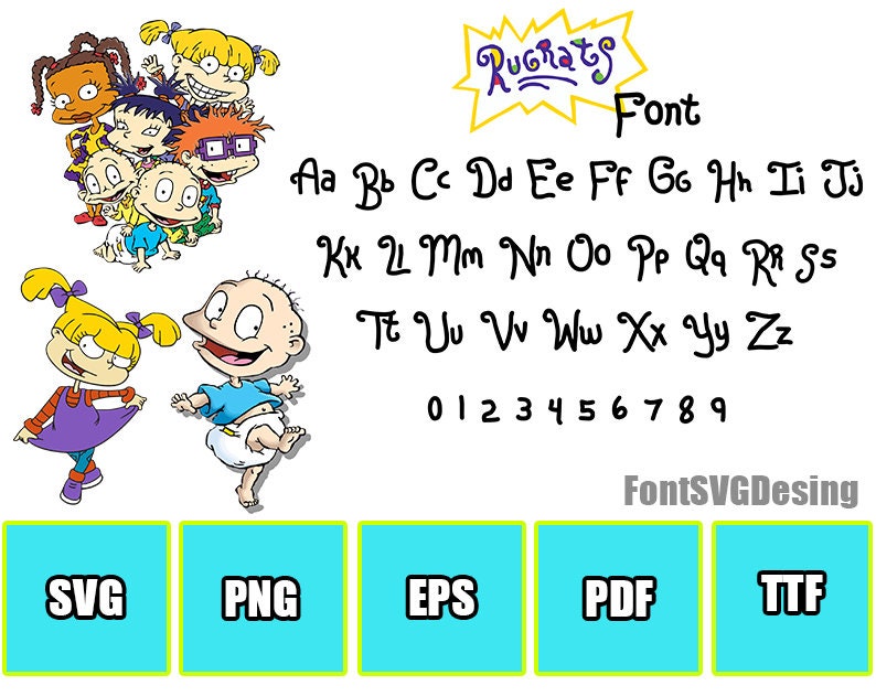 Rugrats Font Svg Rugrats Letters Rugrats Alphabet Boxmediart Svg ...