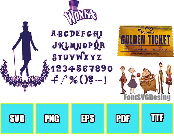 Willy Wonka Font Willy Wonka Alphabet Willy Wonka Vector | Etsy