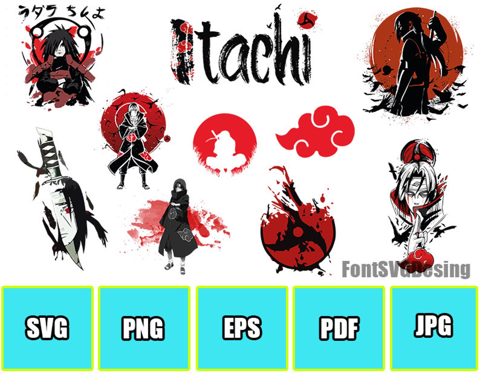 Itachi SVG Itachi Vector Itachi Cutfile Itachi Print | Etsy UK