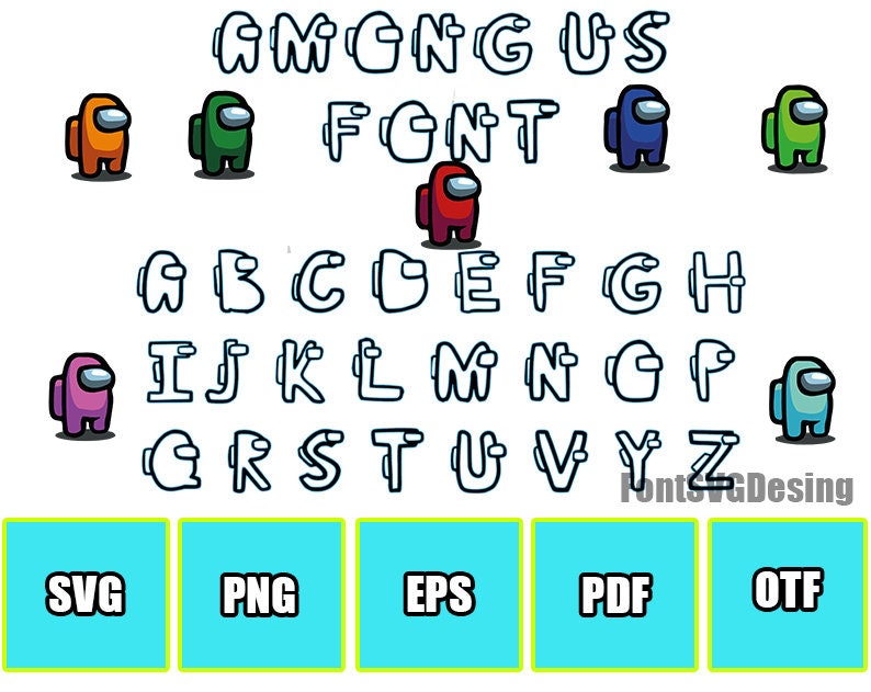 Among Us Font Among Us Alphabet Among Us Svg Among Us | Etsy
