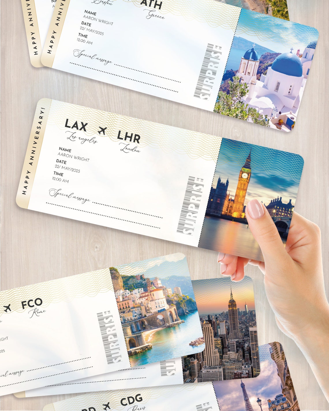Editable Boarding Pass Template, Editable Boarding Ticket, Surprise ...