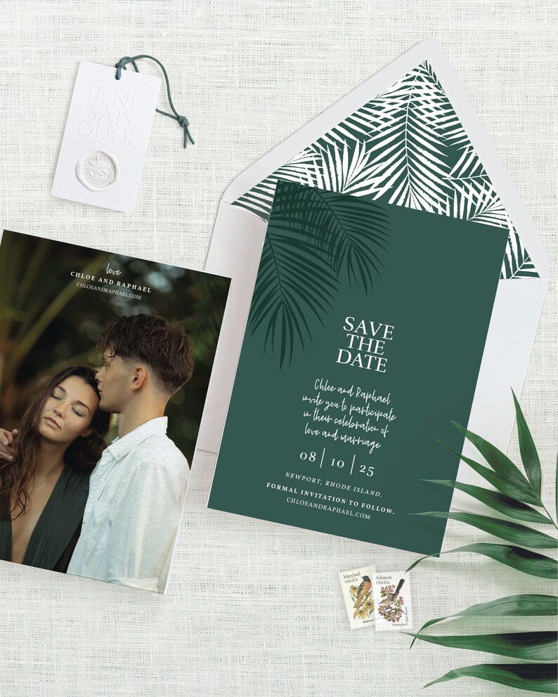 Tropical Save the Date Template Palm Tree Save the Date - Etsy