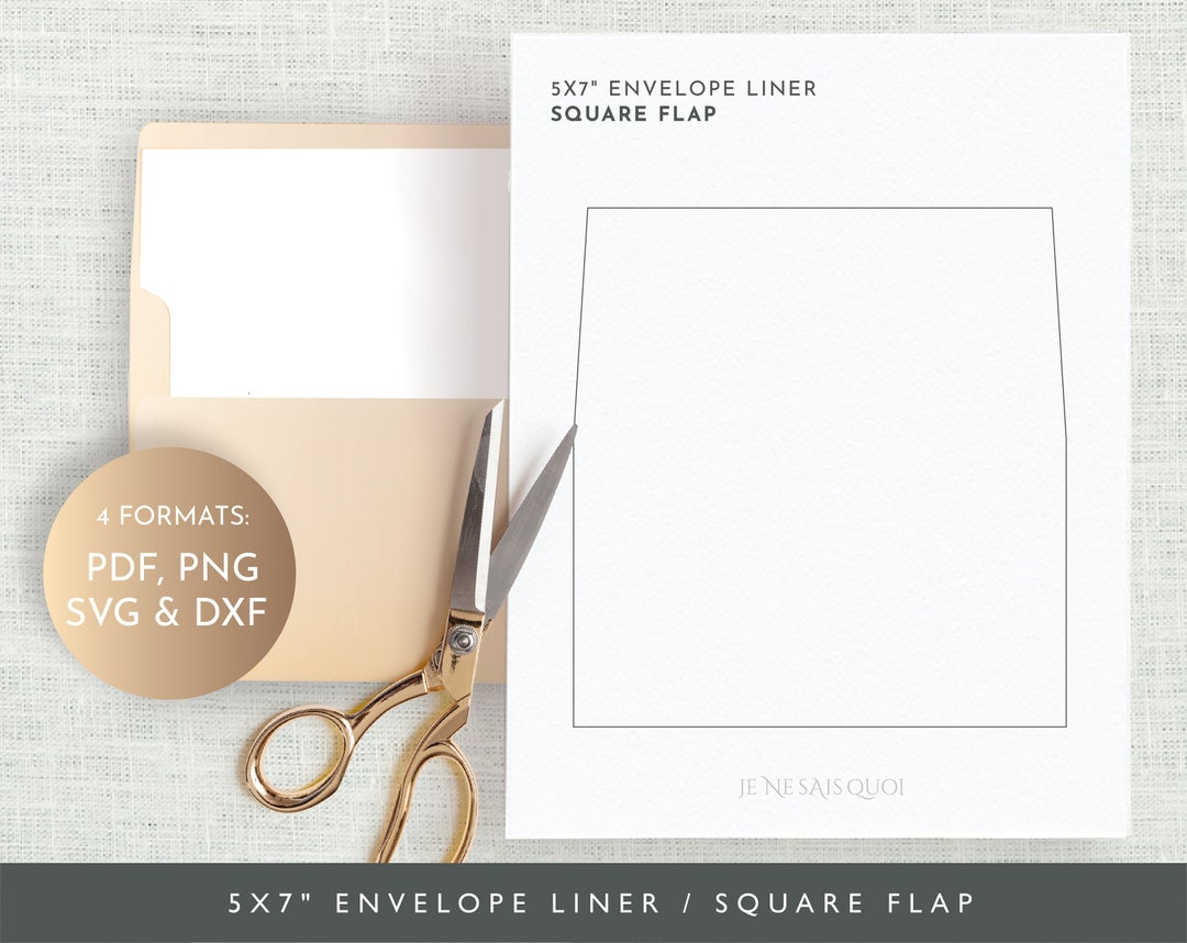 Envelope Liner 5x7 Square Flap, Envelope Liner Template, Envelope Liner ...