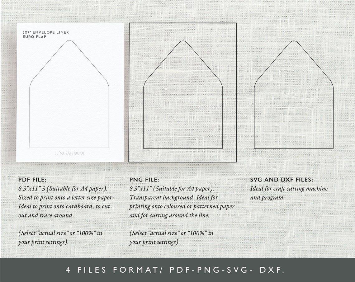 Envelope Liner 5x7 Euro Flap Envelope Liner Template - Etsy