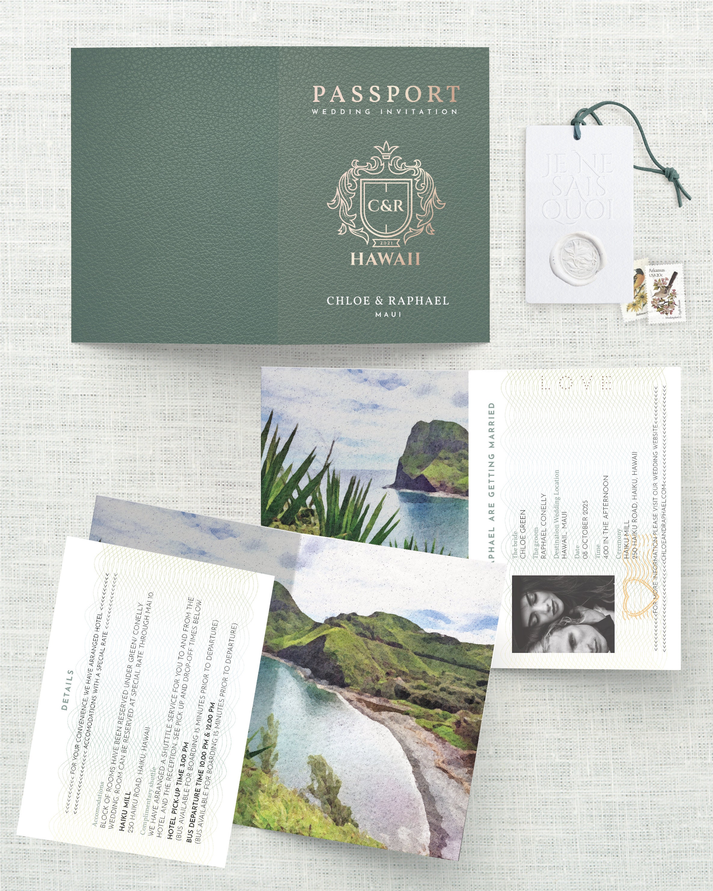 Passport Wedding Invitation Hawaii, Hawaii Wedding Invitation ...
