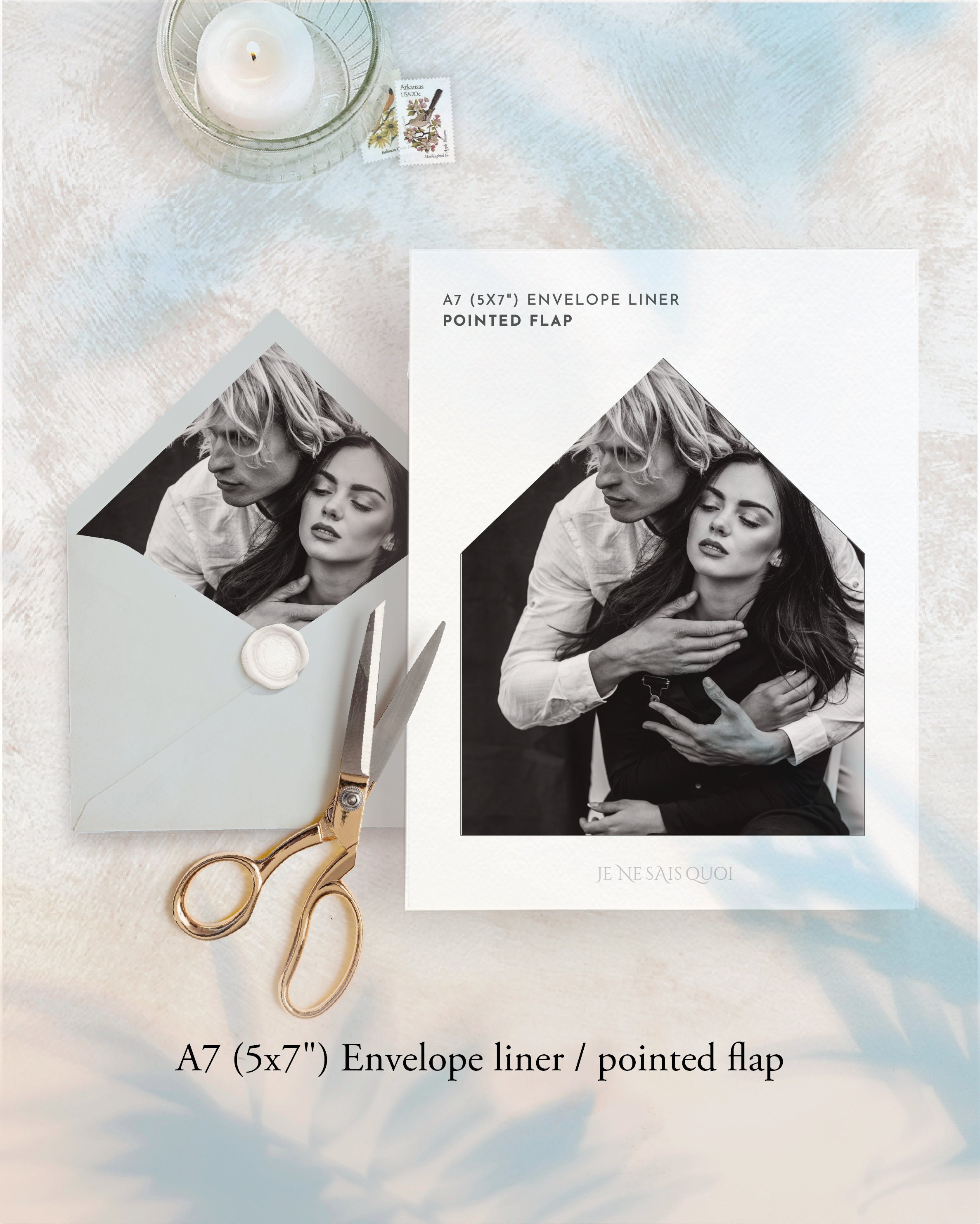Photo Envelope Liner Template, Wedding Envelope Liner, A7 Envelope ...