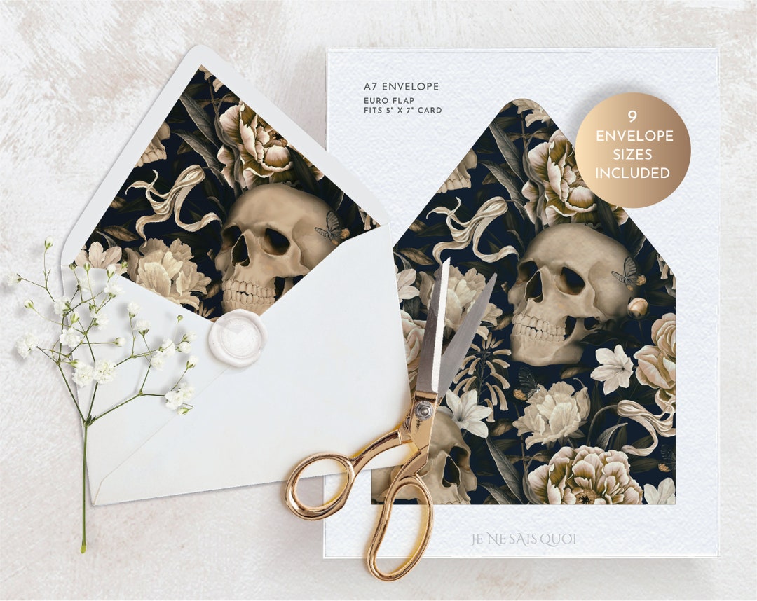 Halloween Envelope Liner, Gothic Envelope Liner, Envelope Liner A7 ...