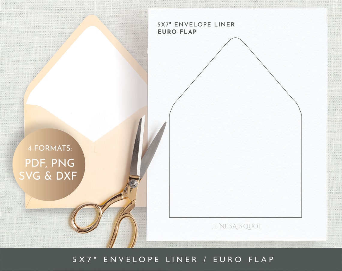 Envelope Liner 5x7 Euro Flap Envelope Liner Template - Etsy