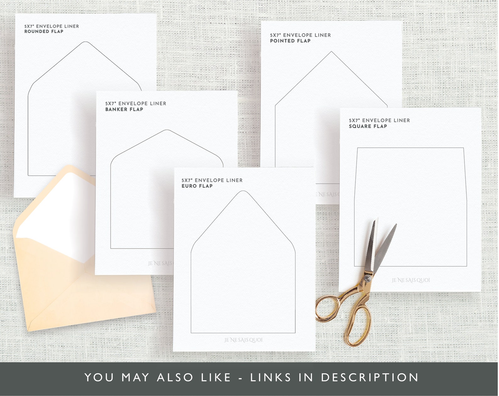 Envelope Liner 5x7 Euro Flap Envelope Liner Template - Etsy