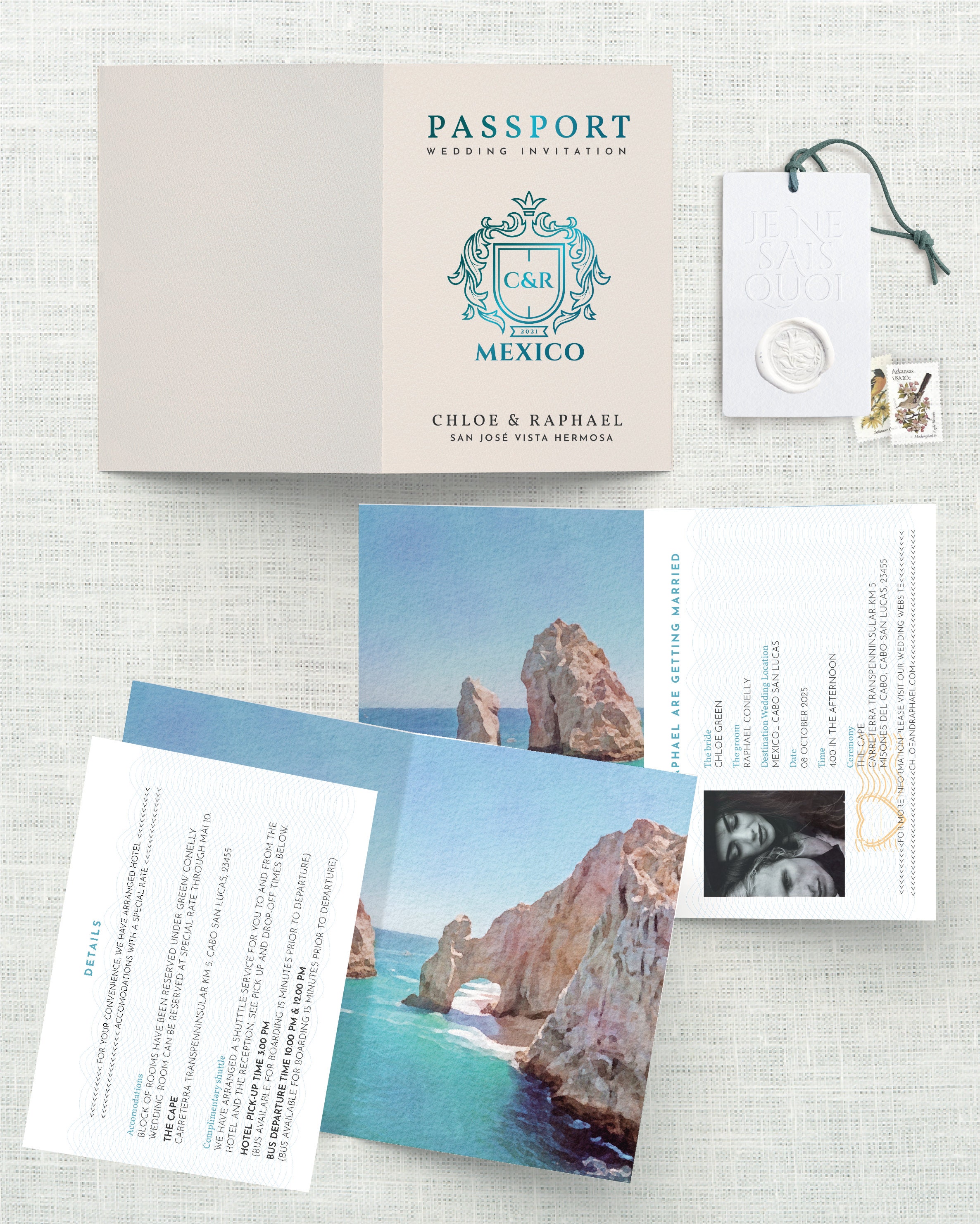 Cabo Wedding Invitation Passport Wedding Invitation Mexico - Etsy