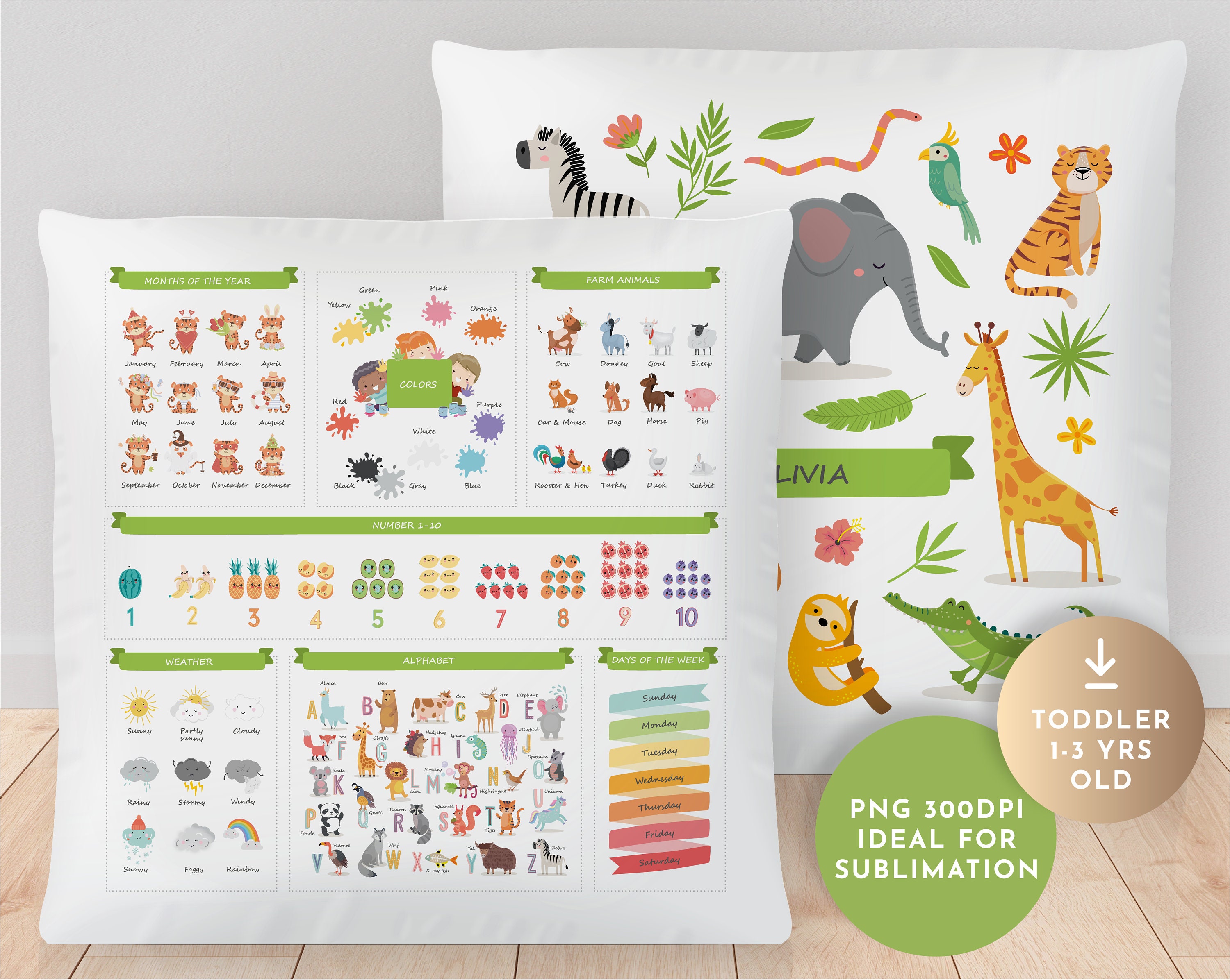 Learning Pillow Png, Toddler 1-3 Years Old, Learning Pillow Sublimation ...