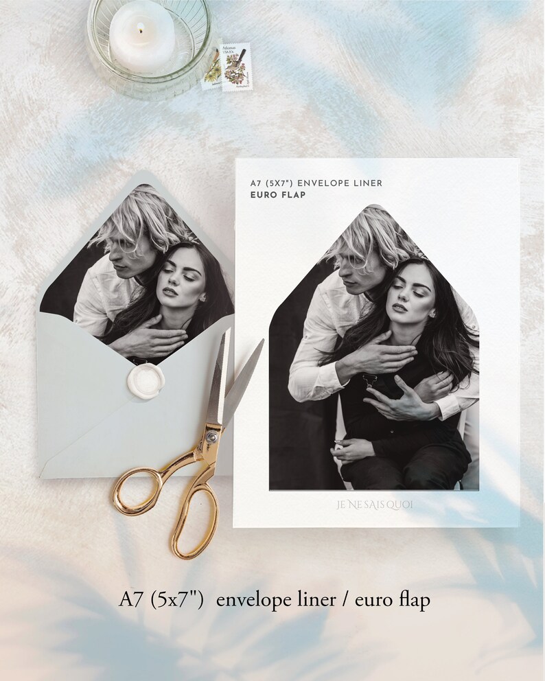 Photo Envelope Liner Template, Wedding Envelope Liner, A7 Envelope ...