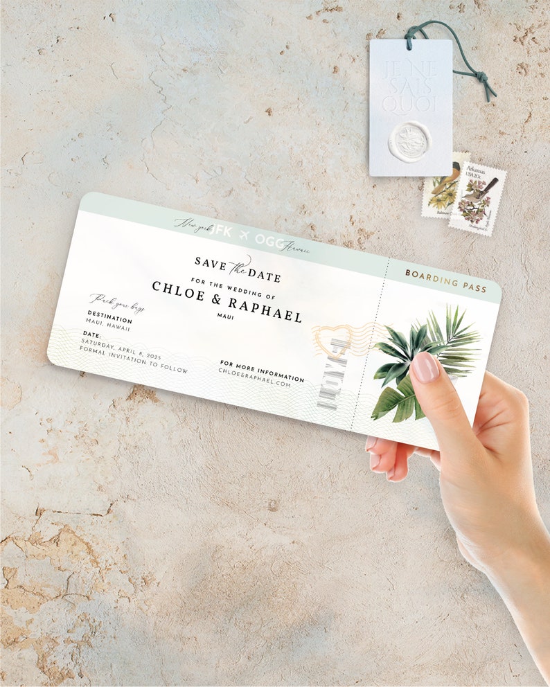 Boarding Pass Save the Date Passport Wedding Invitation - Etsy