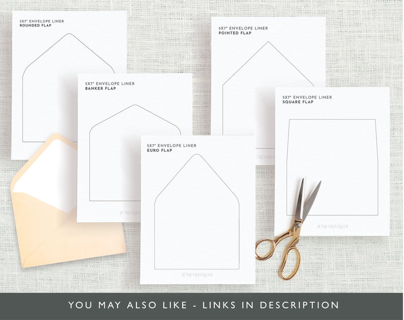 Envelope Liner 5x7 Rounded Flap Envelope Liner Template - Etsy