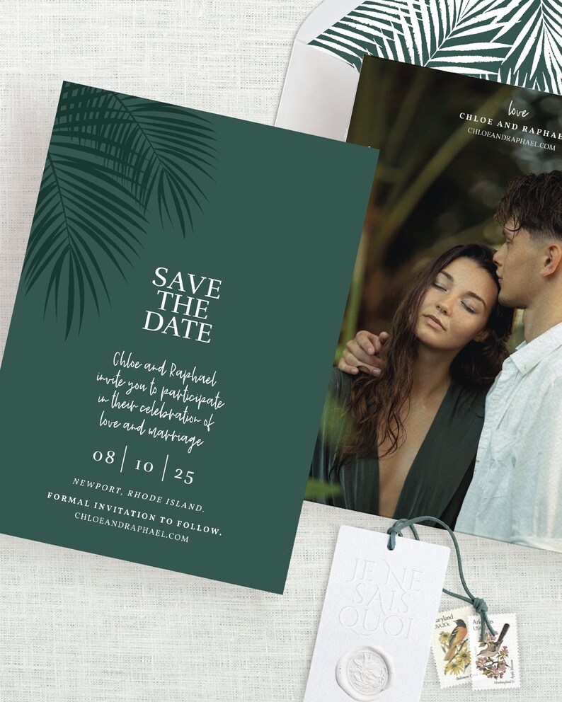 Tropical Save the Date Template Palm Tree Save the Date - Etsy