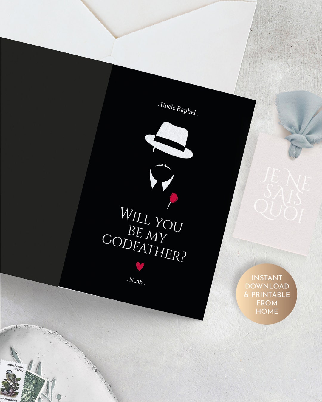 Godfather Proposal Printable, Will You Be My Godfather Card, Godparent ...