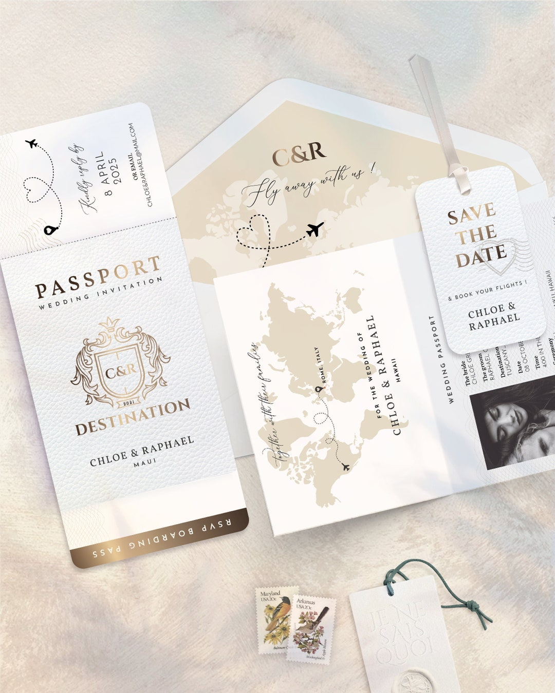 Passport Wedding Invitation, Destination Wedding Invitation, Boarding ...