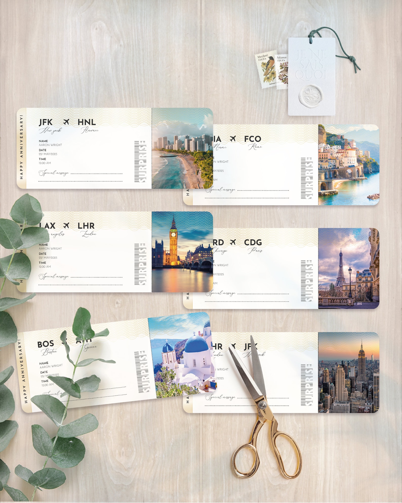 Editable Boarding Pass Template, Editable Boarding Ticket, Surprise ...