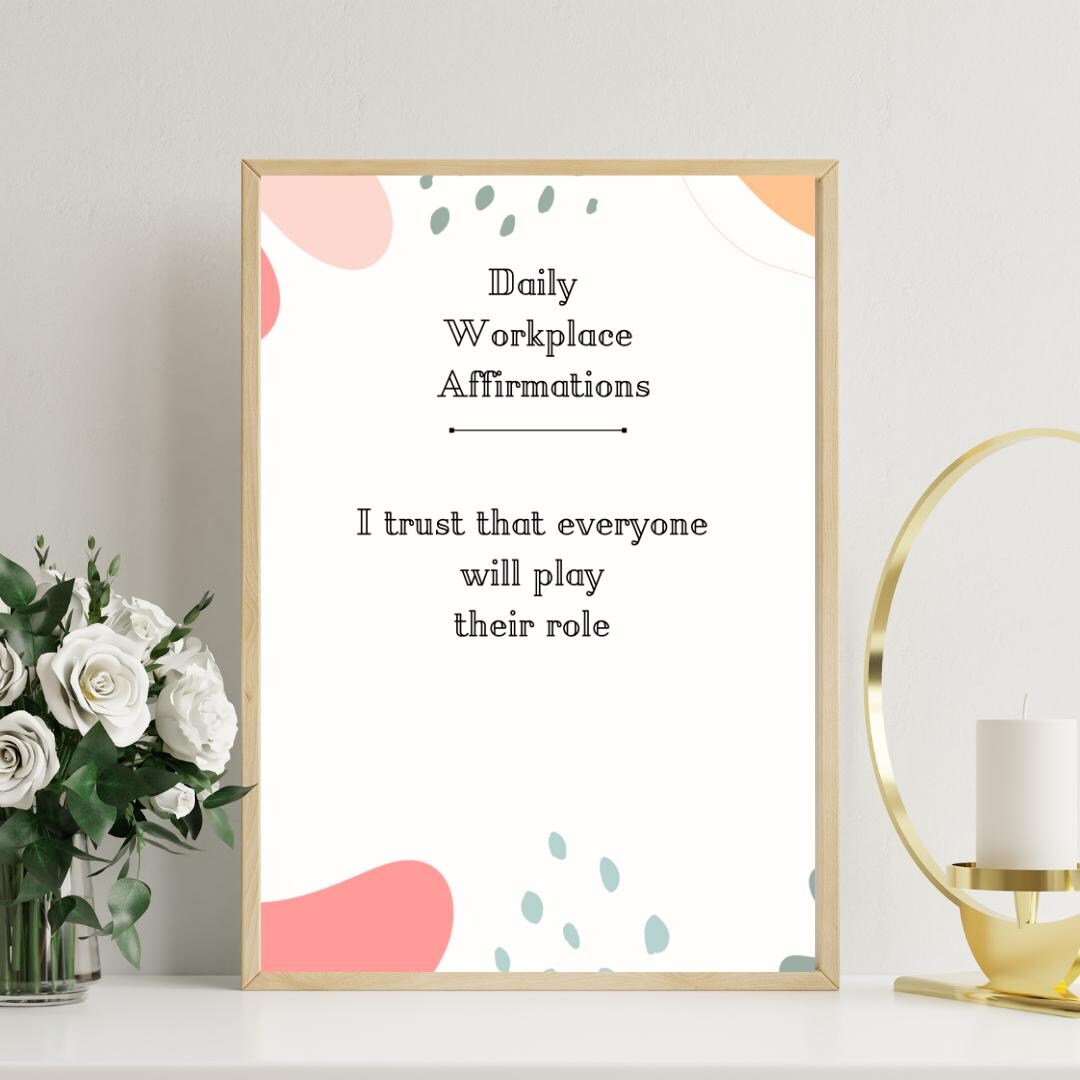 11 Daily Workplace Affirmations Posters, Wall Art Prints, Home Office ...