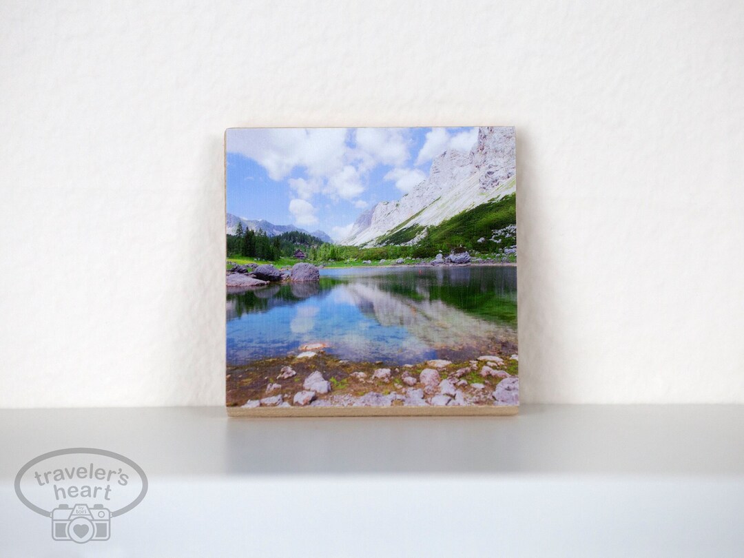 Wood Photo Tile - Julian Alps Double Lake Reflections - Seven Lakes ...