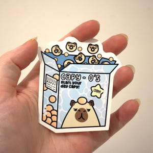 Kawaii Capybara Cereal Sticker - Capy-o's Cereal Decal - Cute Capybara ...