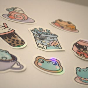 Kawaii Froggy Bakery Sticker Pack - Set of 8 Frog Themed Food Decals ...