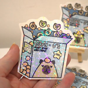 Kawaii Capybara Cereal Sticker - Capy-o's Cereal Decal - Cute Capybara ...