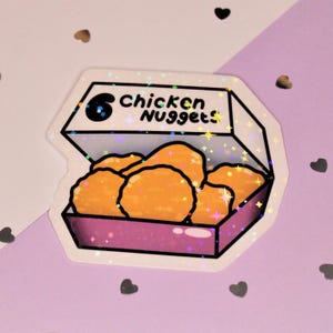 Chicken Nugget Sticker - Cute Food Stickers for Planners - Kawaii ...