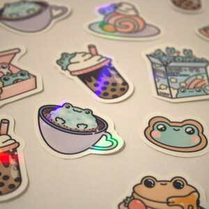 Kawaii Froggy Bakery Sticker Pack - Set of 8 Frog Themed Food Decals ...