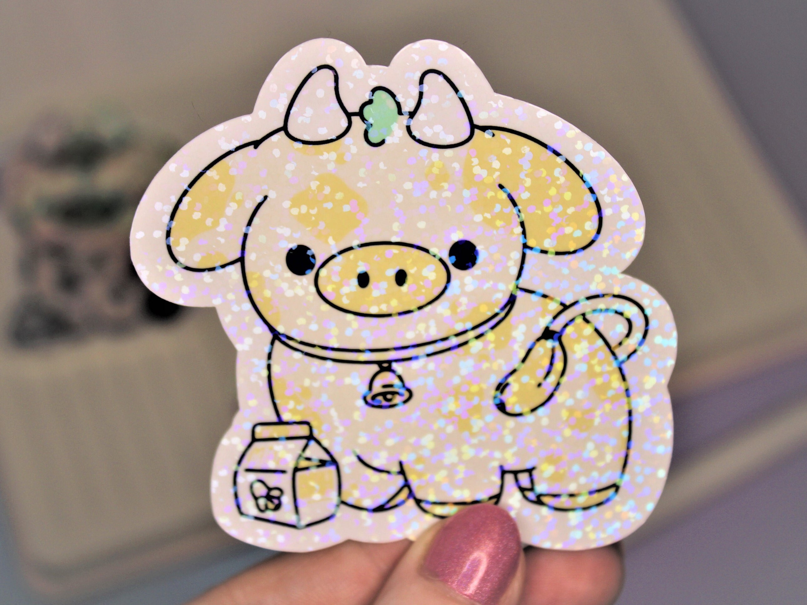 Milkshake Cows Glossy or Holo Sticker Strawberry Cow - Etsy UK