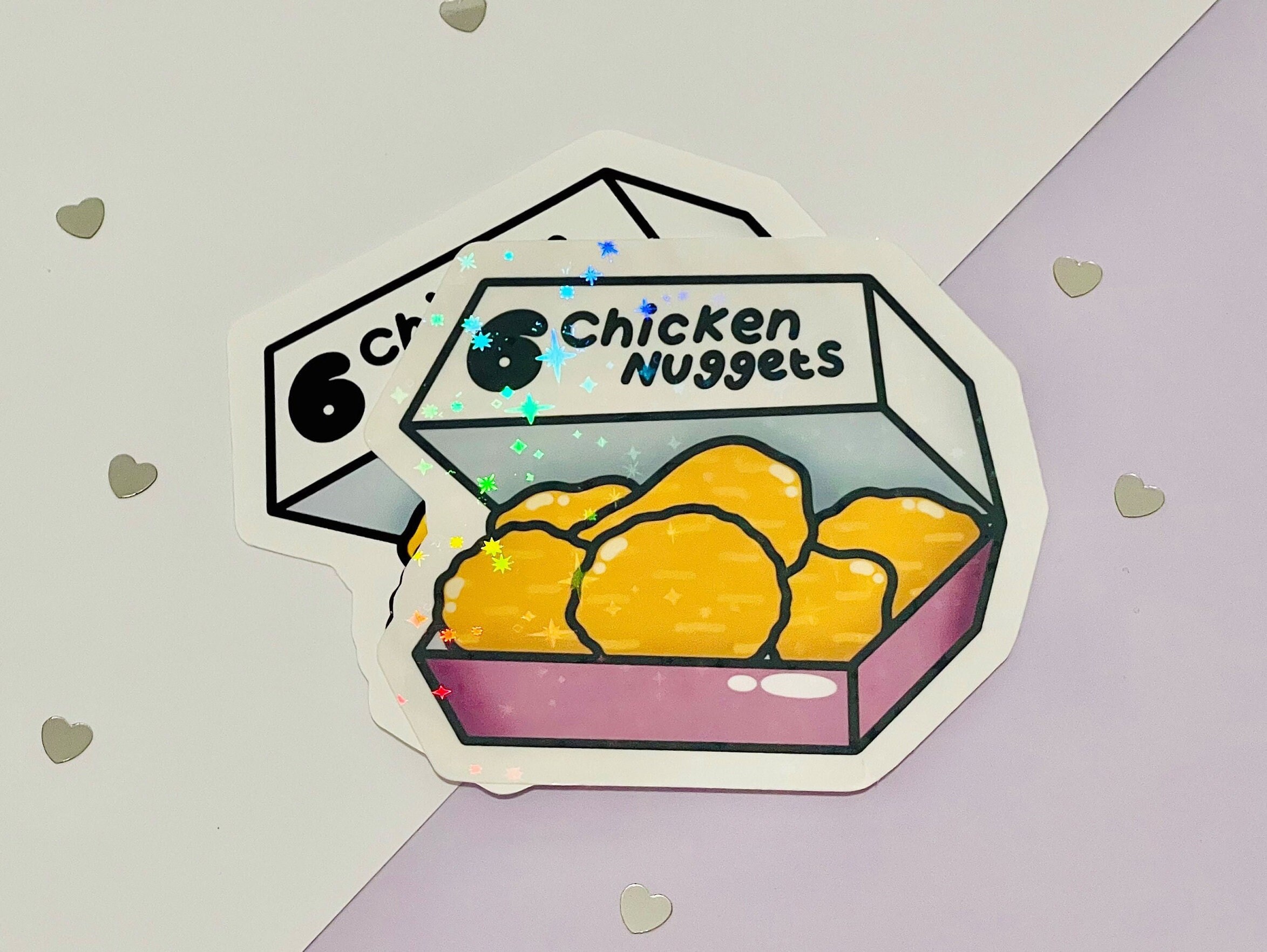 Chicken Nuggets Glossy or Holo Sticker Nuggets Waterproof - Etsy