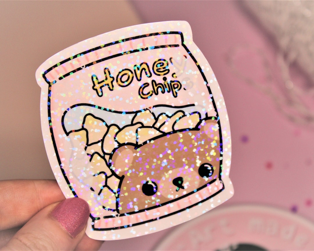 Cute Bear Themed Potato Chips Sticker - Honey Chips Sticker - Kawaii ...