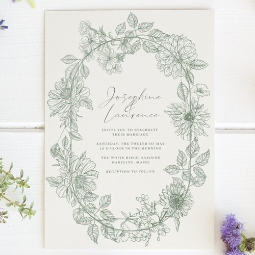 Beautiful Cottagecore Wedding Invitation customizable - Etsy