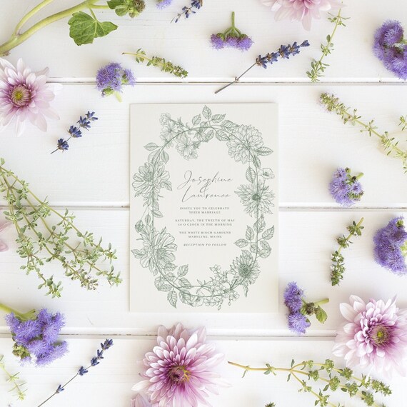Beautiful Cottagecore Wedding Invitation customizable - Etsy