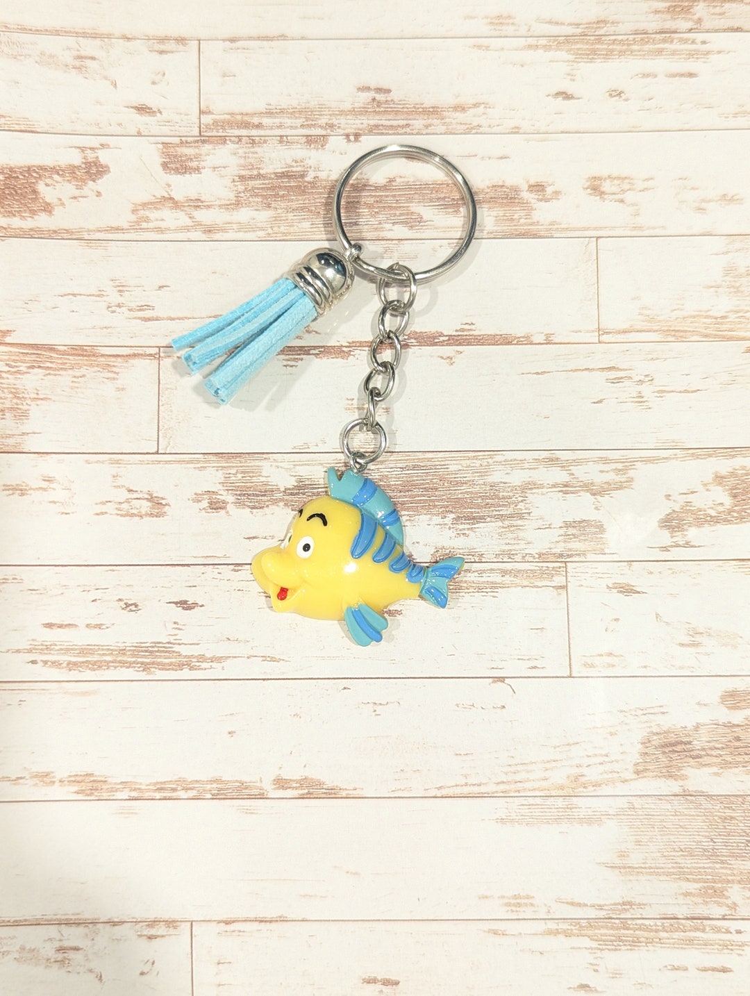 Cartoon Flounder Little Mermaids Inspired Resin Charm Keychain - Etsy