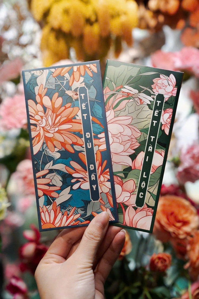 Bao Lì Xì - FLORAL Lucky Envelope | Tet Lucky Money Envelope - Etsy