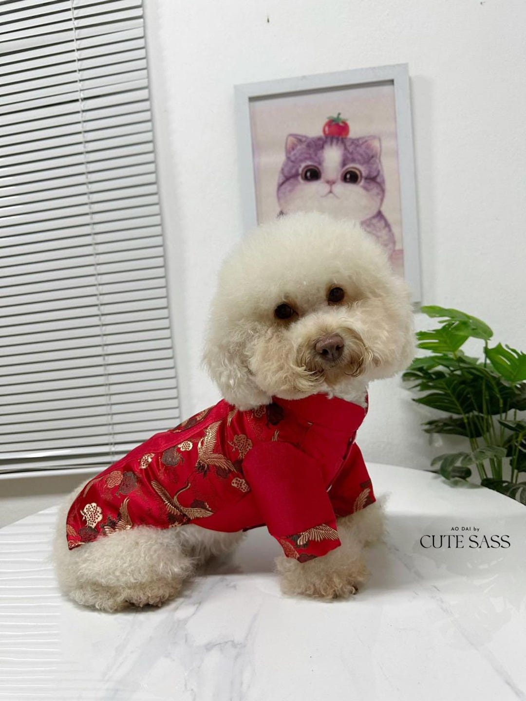 Pet Red Gam Hac With Tassel Ao Dai 47A| Pet Ao Dai Costume | Vietnamese ...