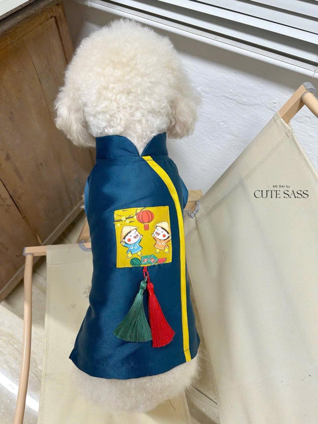 Pet Blue Banh Tet Tassel Ao Dai 3B Pet Ao Dai Costume Vietnamese Pet ...