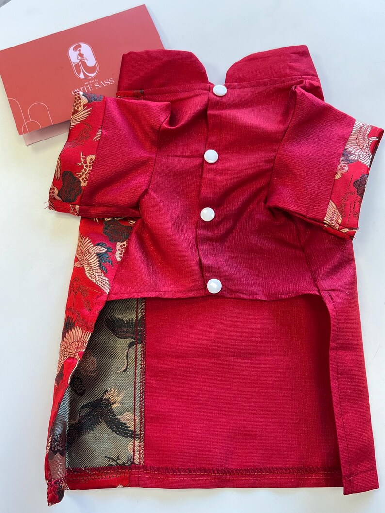 Pet Red Gam Hac With Tassel Ao Dai 47A| Pet Ao Dai Costume | Vietnamese ...
