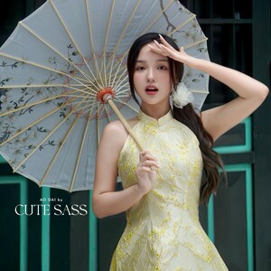 Yen - Golden Sakura Yem-inspired Ao Dai Top Only, No Pants 42-43C| Pre ...