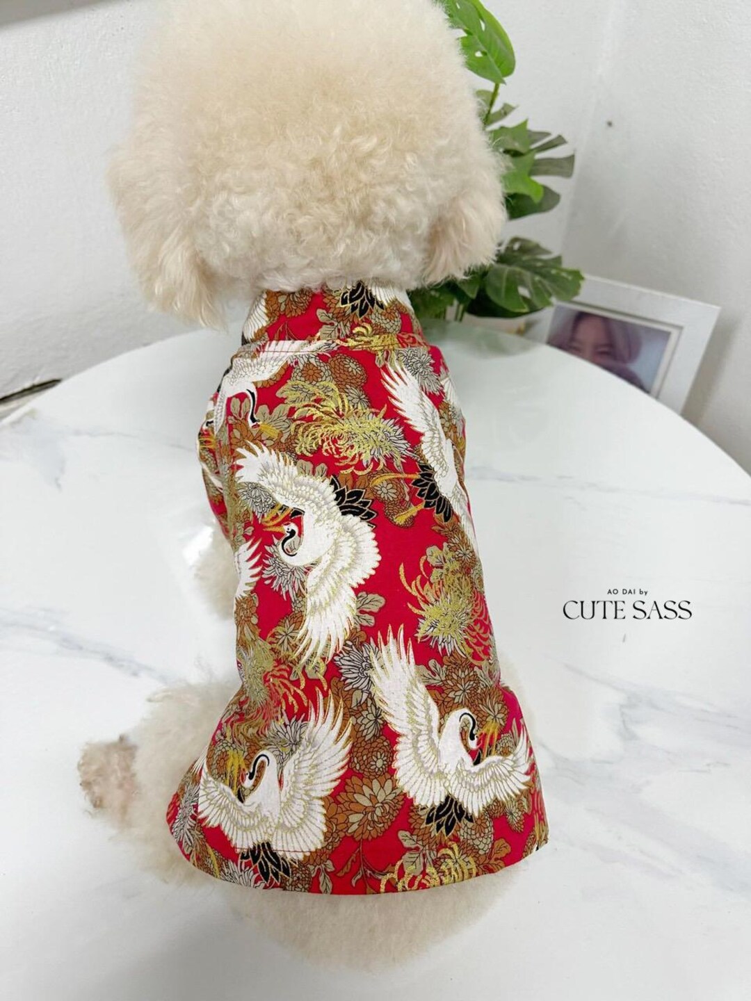 Pet Maroon Hac Patterns Ao Dai 3B| Pet Asian Outfit | Cute Dog and Cat ...