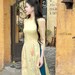 Yellow Sparkle Spring Ao Dai Set Pre-made Traditional Vietnamese Ao ...