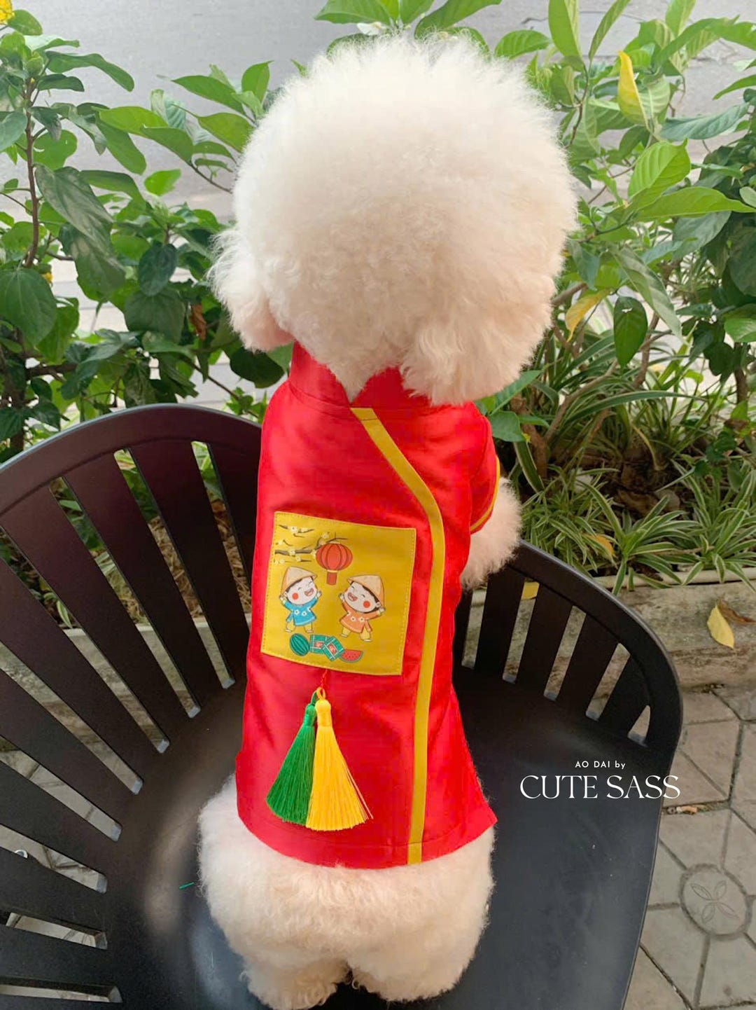 Pet Red Banh Tet Tassel Ao Dai 4B| Pet Ao Dai Costume | Vietnamese Pet ...