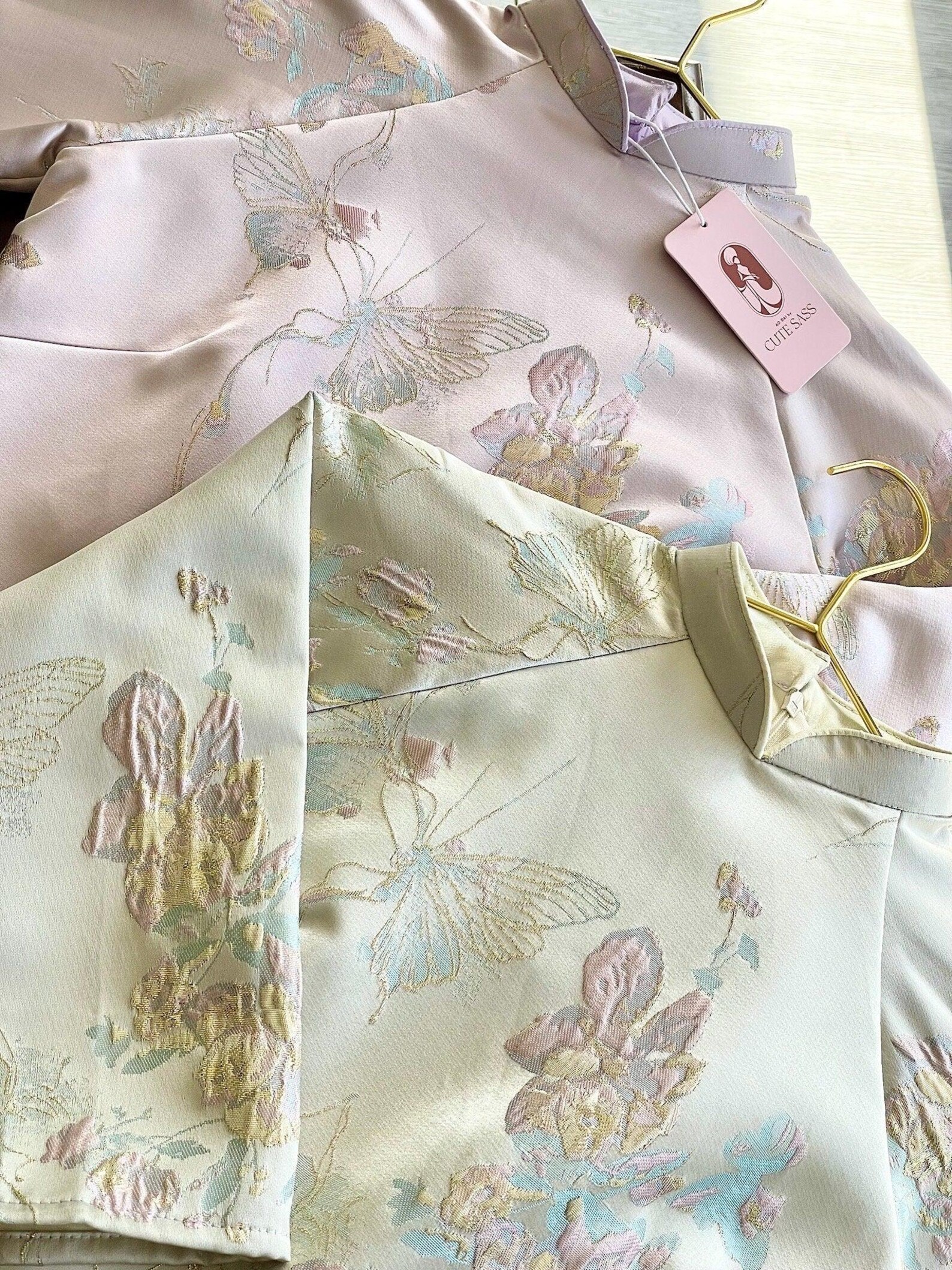 Pastel and Gold Butterflies Garden Shifted Ao Dai Set (2 COLORS) 18D - Etsy
