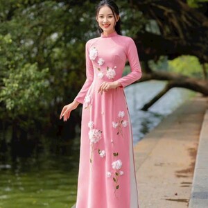 Hydrangea 3D Ao Dai Top Only, NO PANTS (4 Colors) 21c|pre-made ...