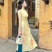 Yellow Sparkle Spring Ao Dai Set Pre-made Traditional Vietnamese Ao ...